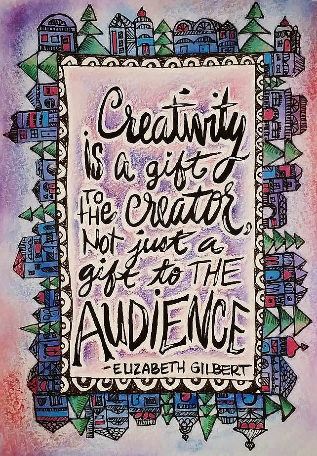 Elizabeth Gilbert Quote with Border | Fine Art Mom